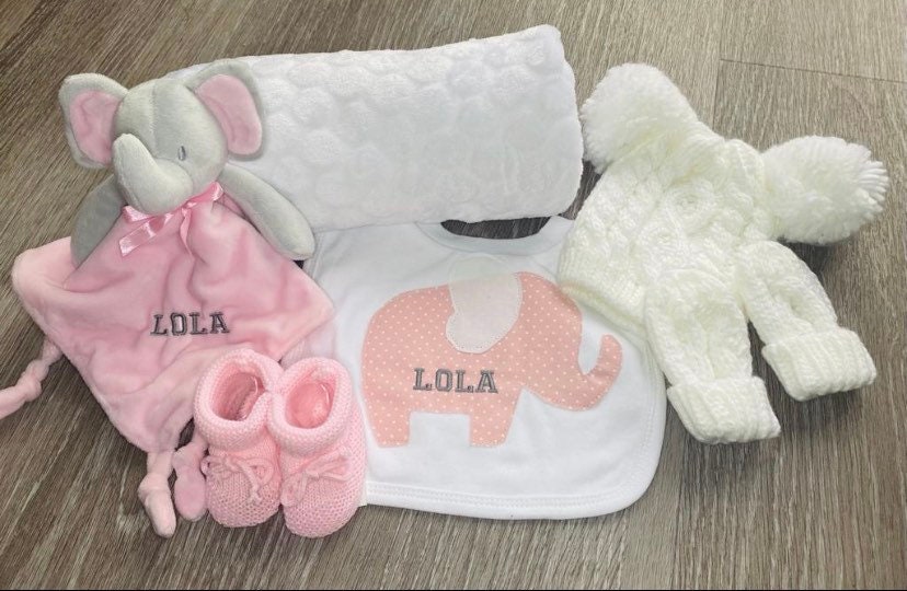 Baby Girl Pink Baby Hamper Gift Set Personalised Pink Baby - Etsy UK