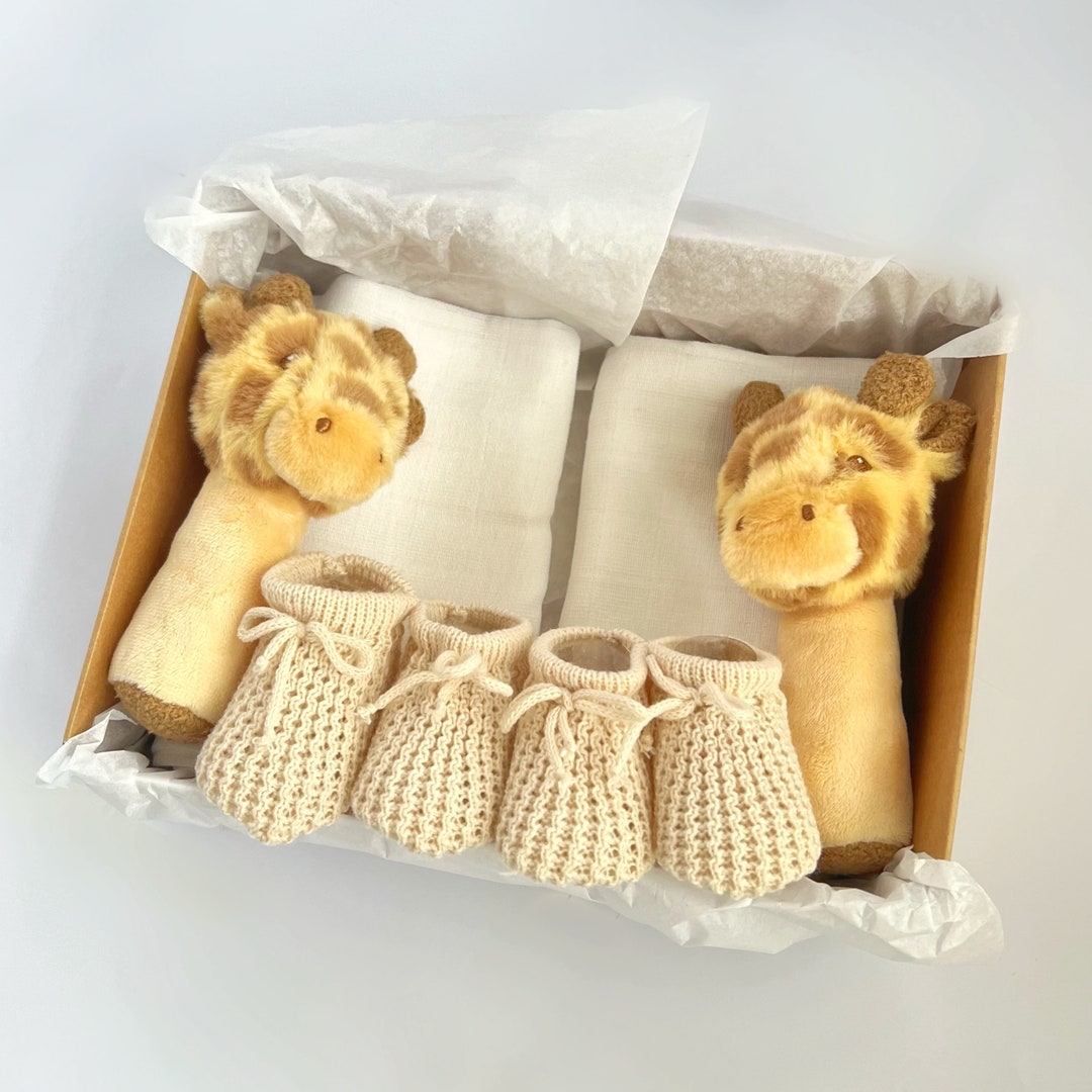Twin Baby Gift Set, Baby Twins Giraffe Gift Set, Baby Gift Hamper, Twin ...