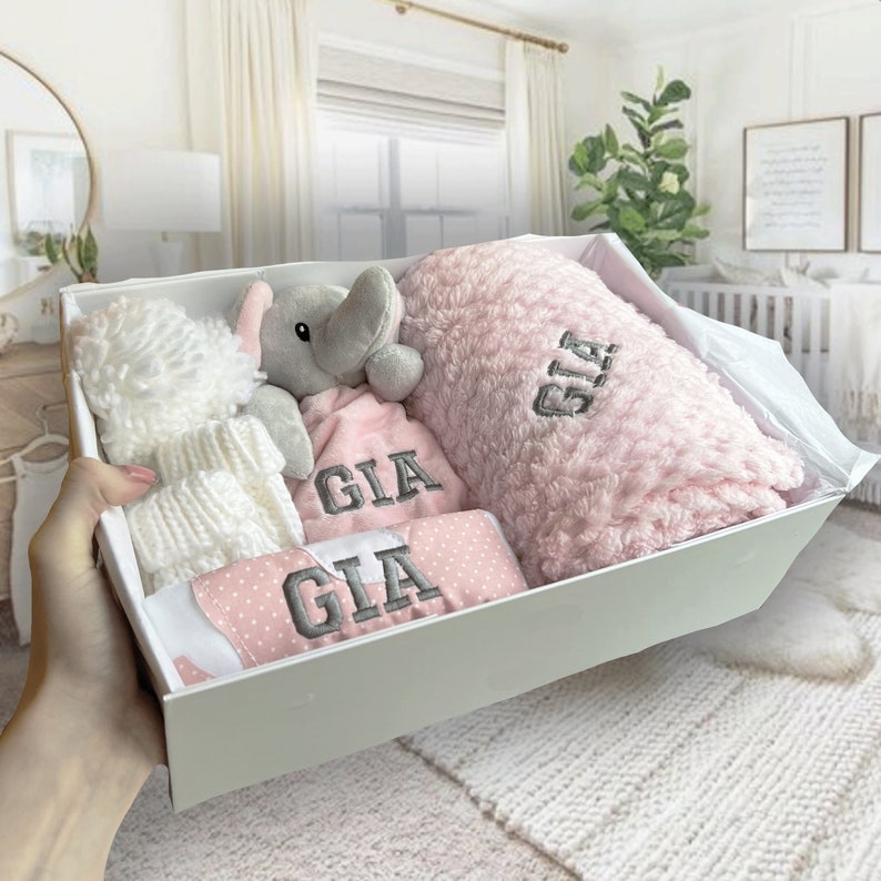 Baby Girl Pink Baby Hamper Gift Set Personalised Pink Baby - Etsy