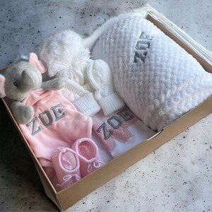 Baby Girl Pink Baby Hamper, Gift Set, Personalised Pink Baby Hamper ...