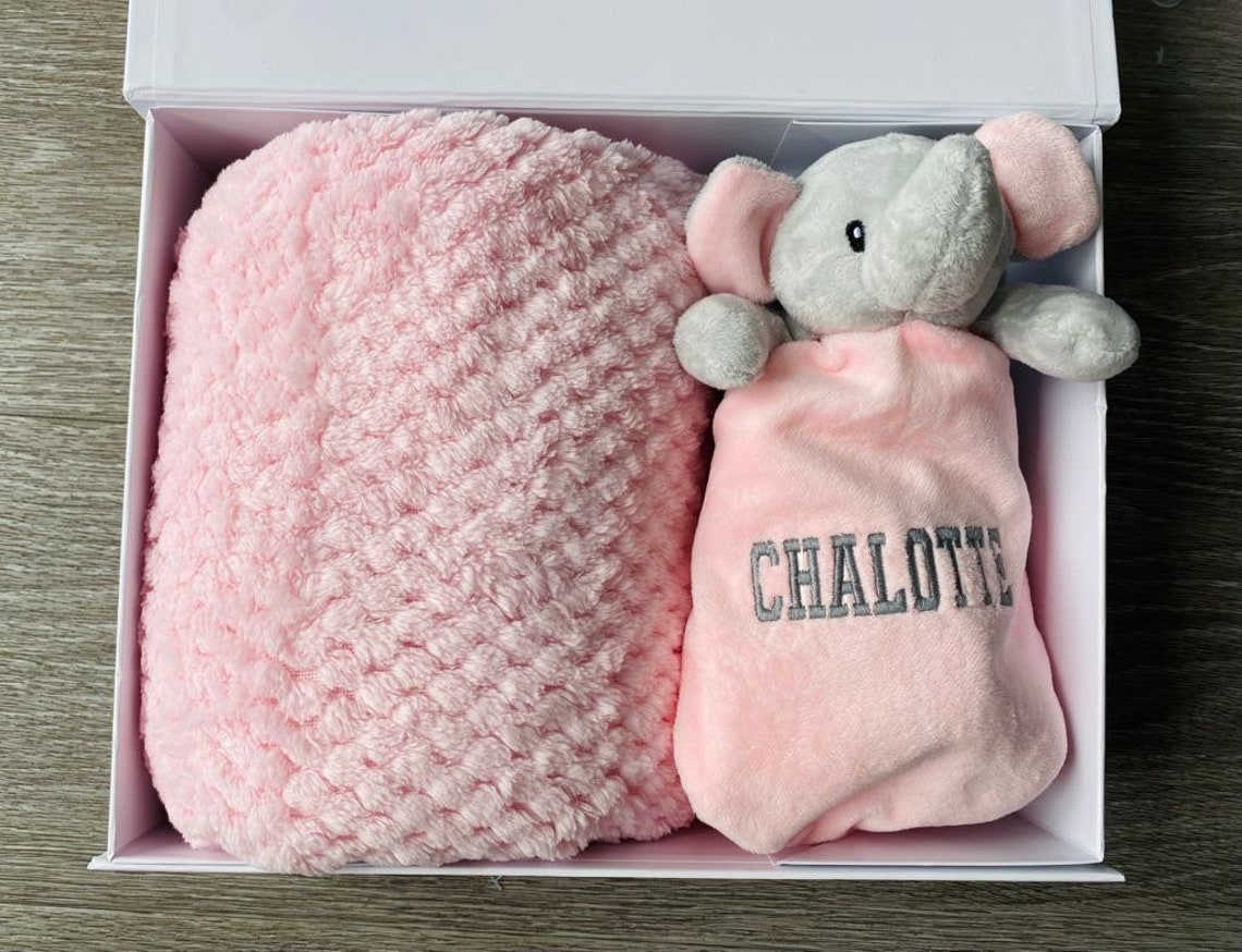 Personalised Pink Elephant Baby Girl Gift Set New Born Baby | Etsy
