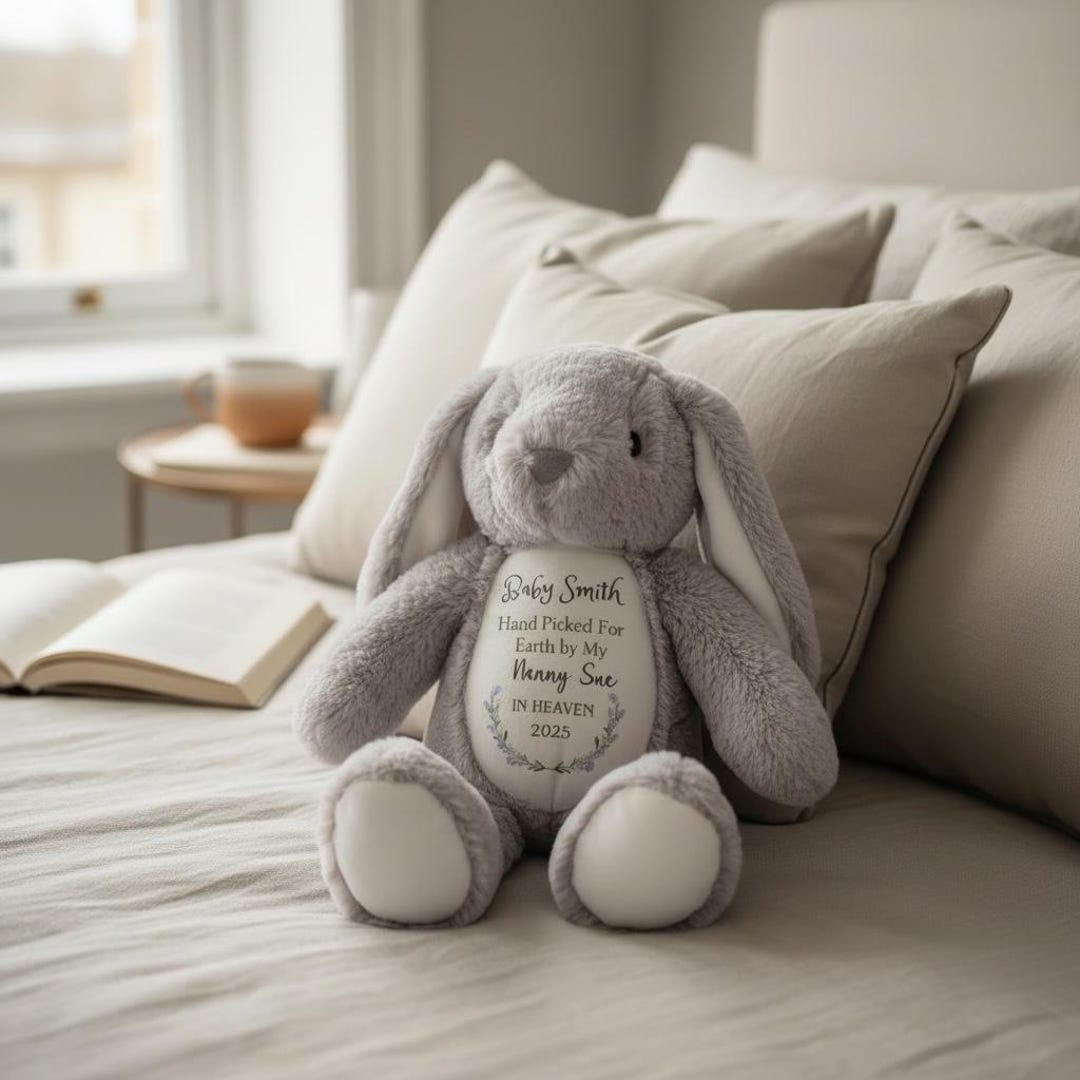 Personalised Grandparent Memory Teddy for New Baby, Nanny Memorial Soft ...