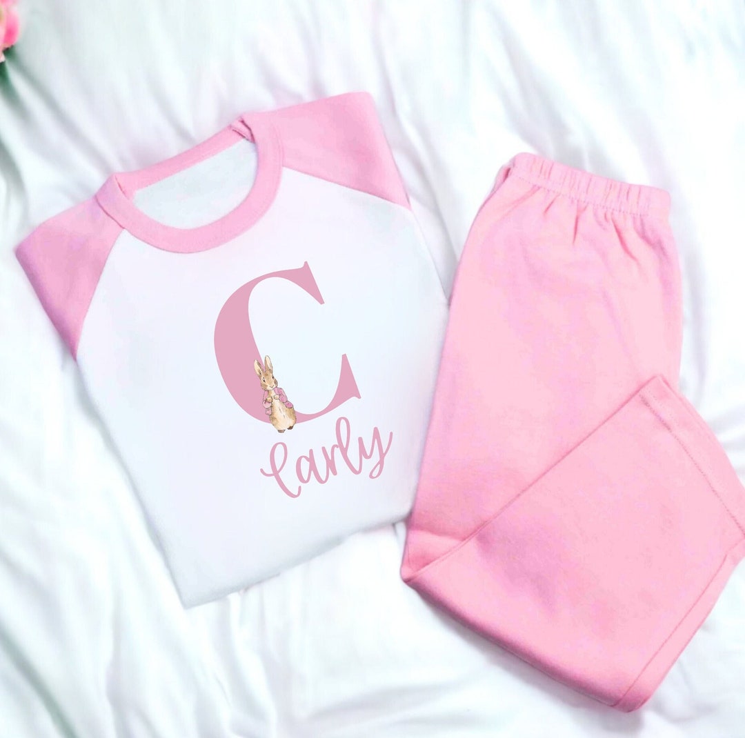 Girls Personalised Pyjama Set Toddler Kids Festive Nightwear NAME ...