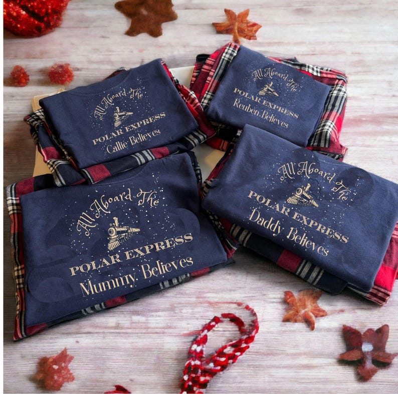 Personalised Polar Express Pyjamas, Christmas Family Matching Pjs ...