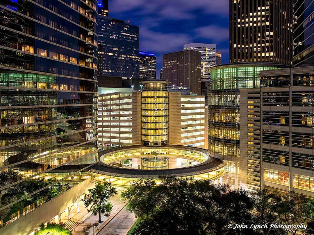 Houston Architecture Print: Smith & Bell Downtown at Night - Etsy
