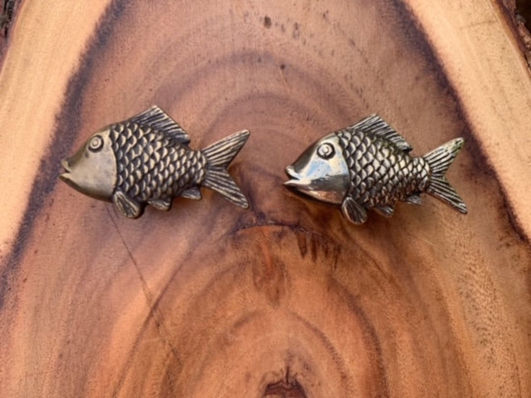 FISH, Solid Bronze Drawer Pull, Door Handle, Knob, Beach Theme Decor ...