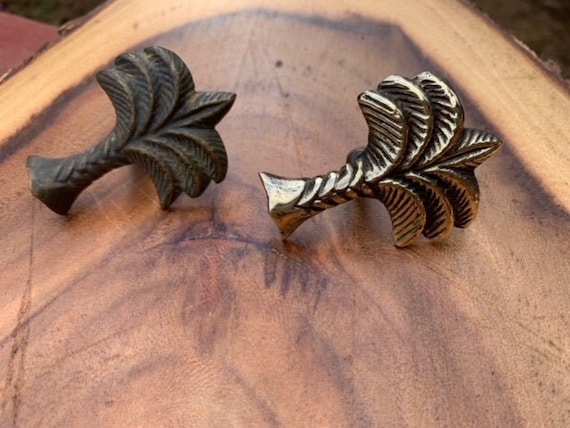 PALM TREE Solid Bronze Drawer Pull Door Handle Knob Beach - Etsy