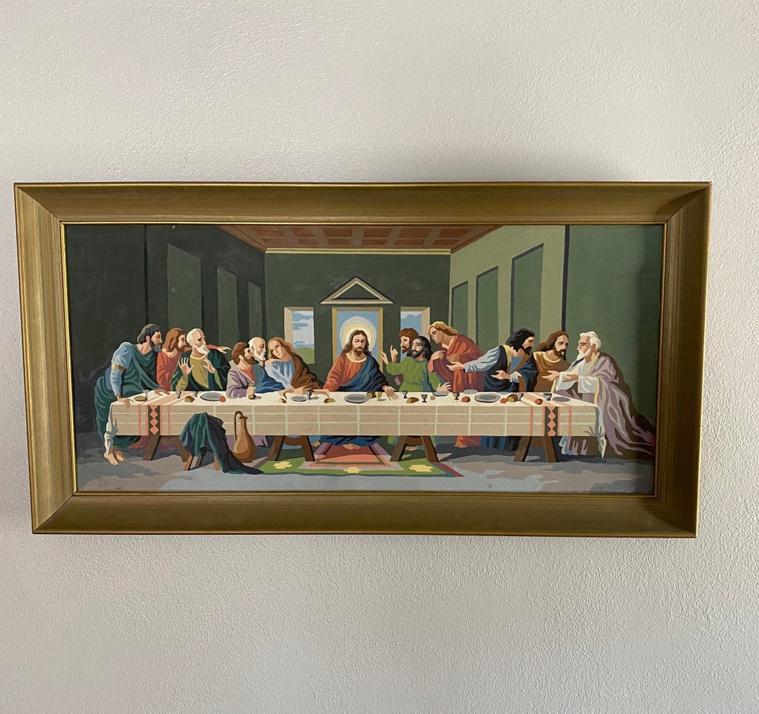 Vintage “the Last Supper” Paint by Number - in Gold Wooden Frame ...