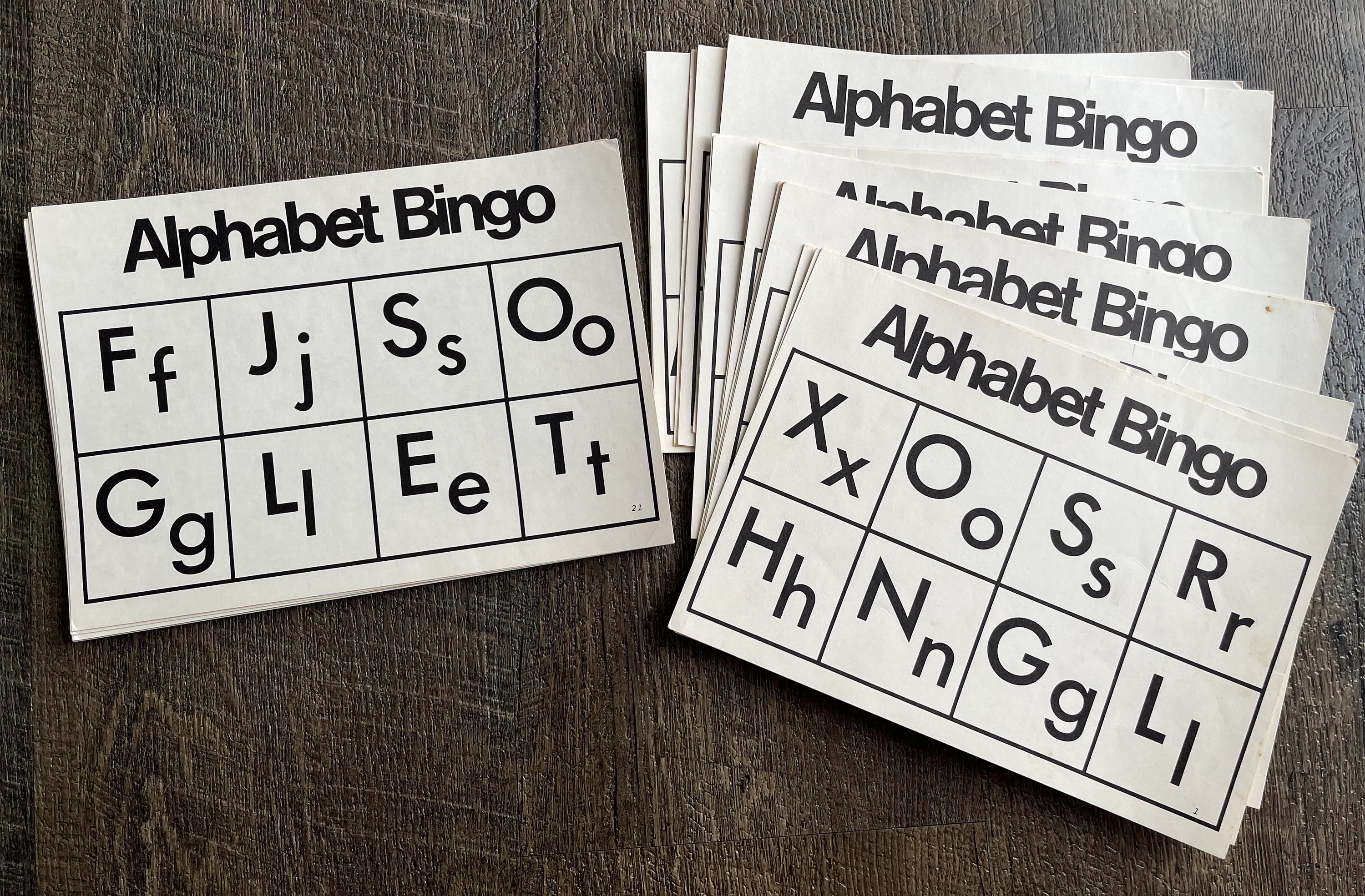 Set of 36 Vintage Alphabet Bingo Cards Large Bold Font Ephemera ...