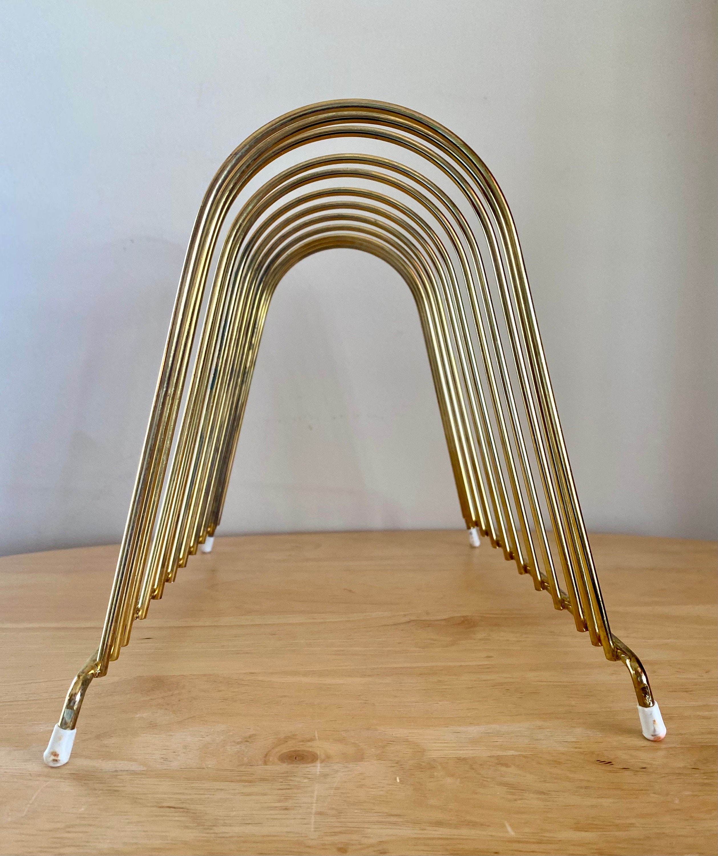Retro Wire Vinyl Record Storage Rack Record Album Holder Wire Brass ...