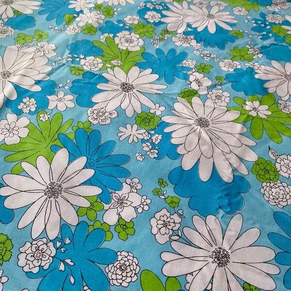 Retro Floral Fabric - Etsy