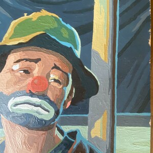 Vintage Clown Paint by Number Clown Art Sad Clown Collectible Clown Art ...