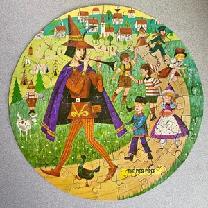 The Pied Piper 12" Round Puzzle by H-G Toys - Complete Vintage Puzzle ...