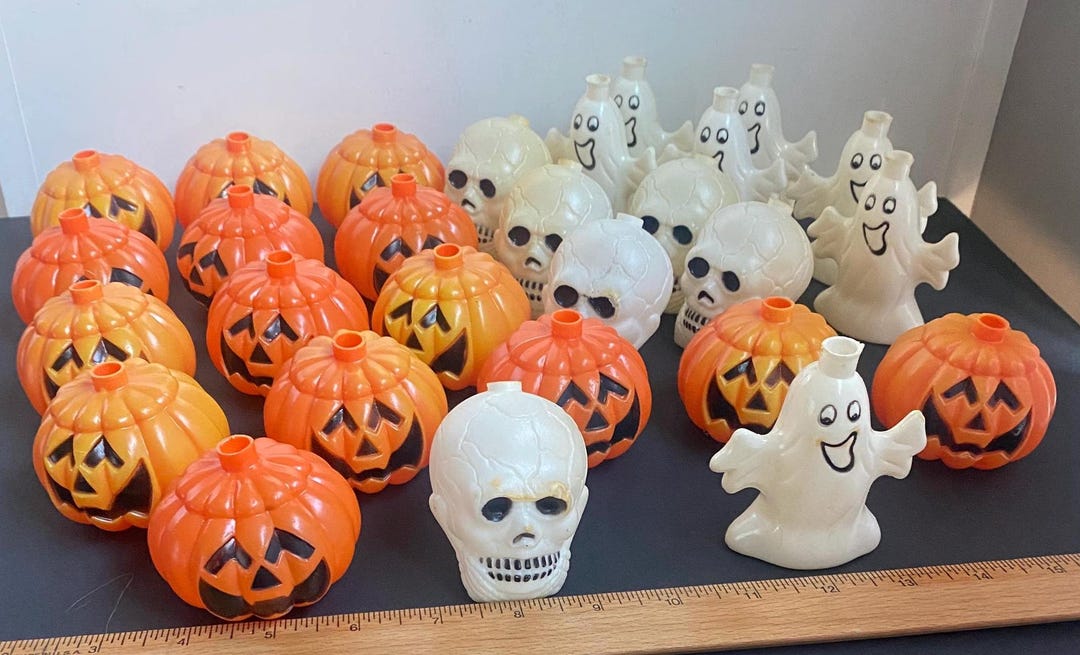Vintage Halloween Blow Molds - Pumpkins, Ghosts, Skeletons - Halloween ...