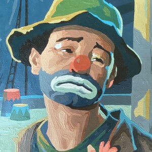 Vintage Clown Paint by Number Clown Art Sad Clown Collectible Clown Art ...