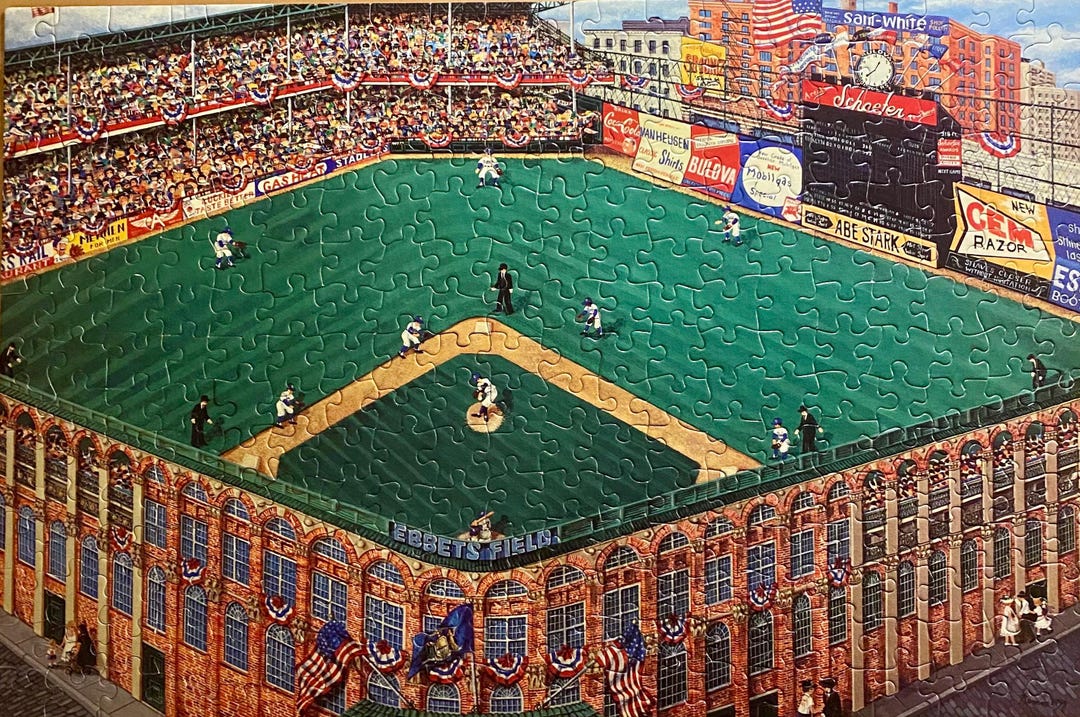 Vintage Baseball Jigsaw Puzzle Ebbets Field Brooklyn Newyork 300 Piece ...