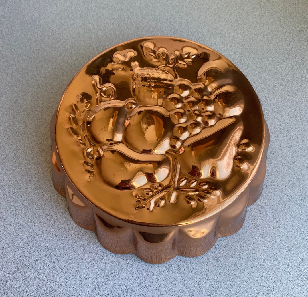 Vintage 8" Daewoo Copper Fruit Jello Mold - Copper Kitchen Decor ...