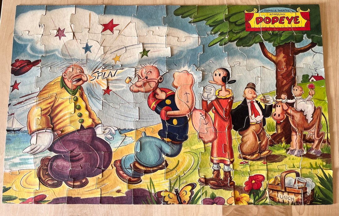 Vintage 1945 Popeye the Sailor Puzzle - 60 Large Pieces - Vintage ...