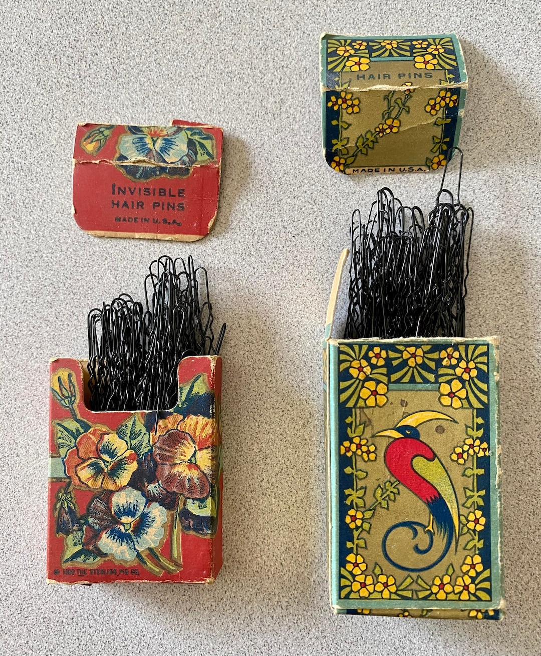 1920s Hairpins in Original Packaging the Sterling Pin Co. Vintage ...