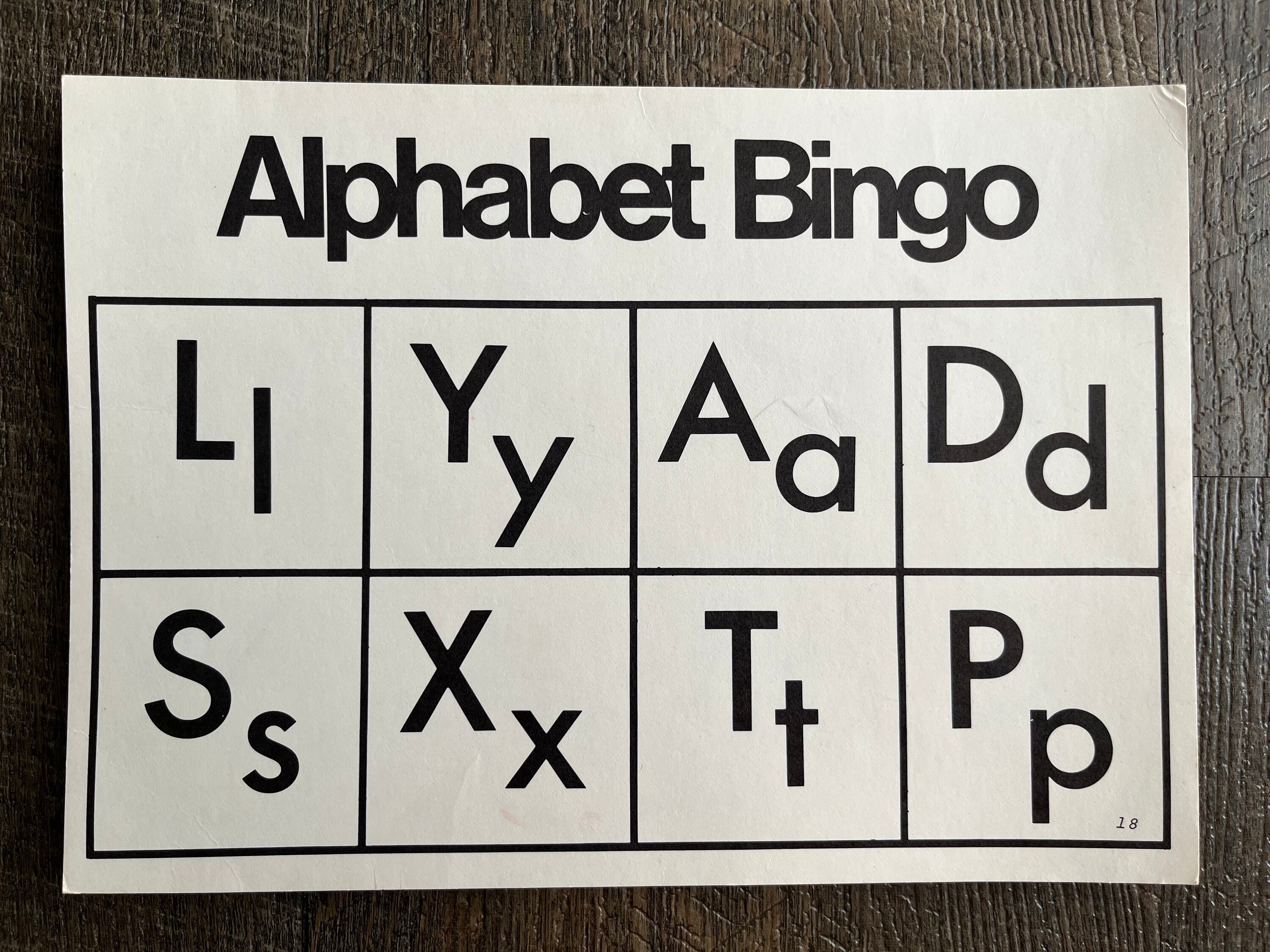 Set of 36 Vintage Alphabet Bingo Cards Large Bold Font - Etsy