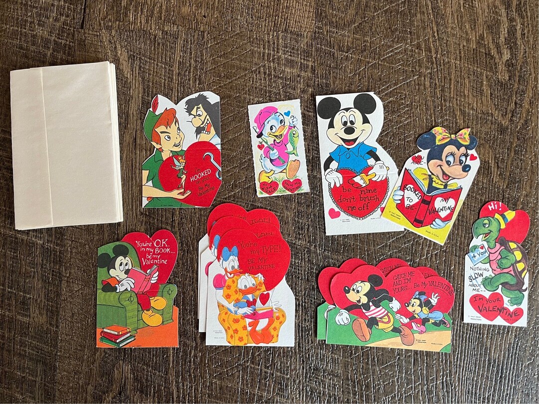 Set of 11 Vintage Walt Disney Productions Valentine Cards Vintage ...