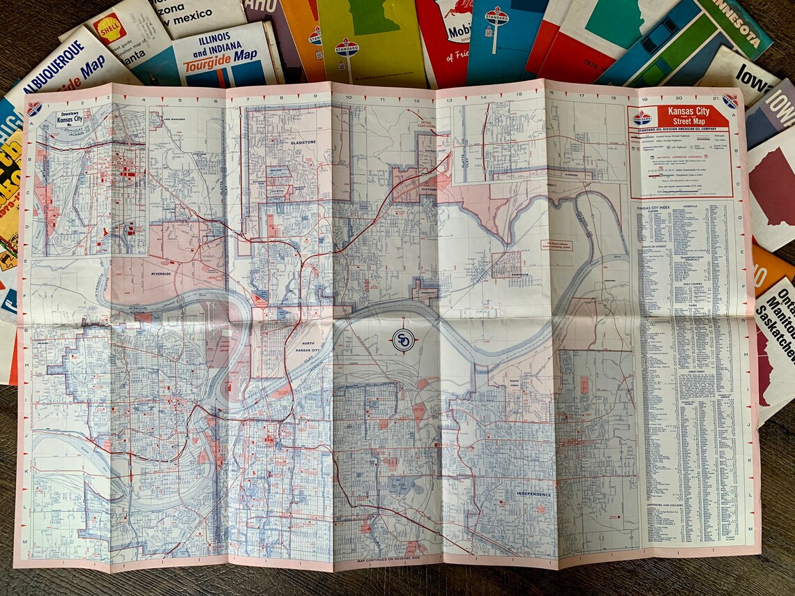 Vintage 50s 70s Maps Choose Your State or City Framable - Etsy