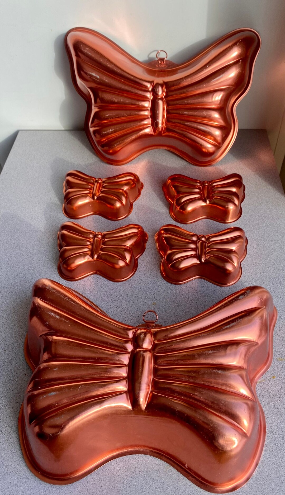 Vintage Mirro Aluminum Copper Toned Butterfly Jello/baking/decorative ...