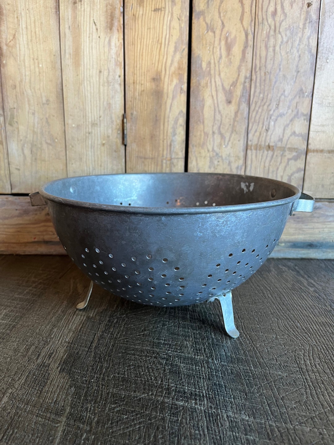 Rare Heart Design Vintage Aluminum Footed Colander - Large - With ...