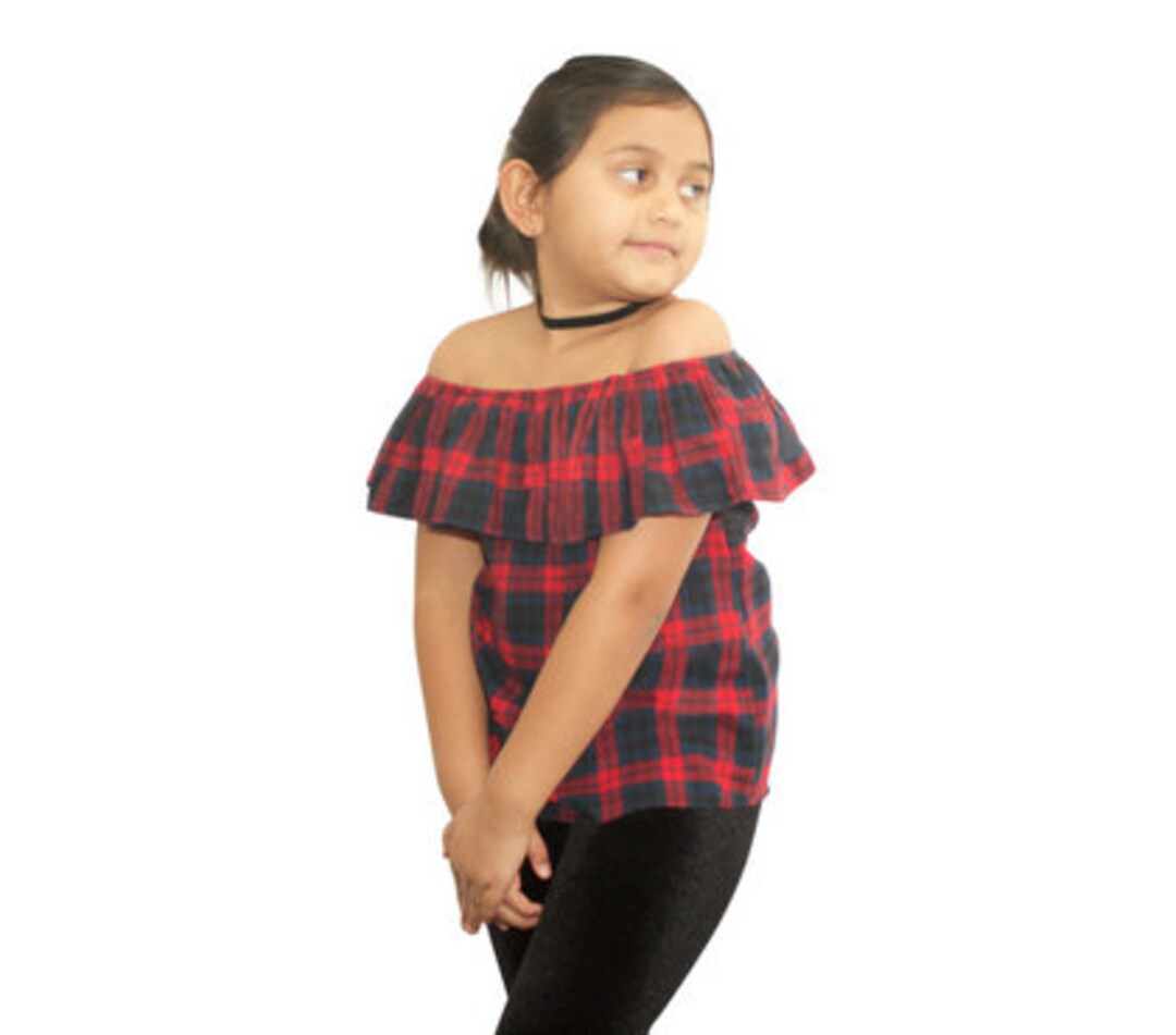 Off the Shoulder Flannel Shirt for Girls Comfortable Warm - Etsy
