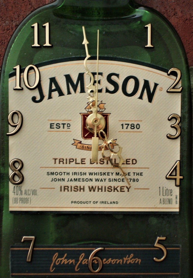 Jameson Irish Whiskey Slumped Bottle Clock - Etsy