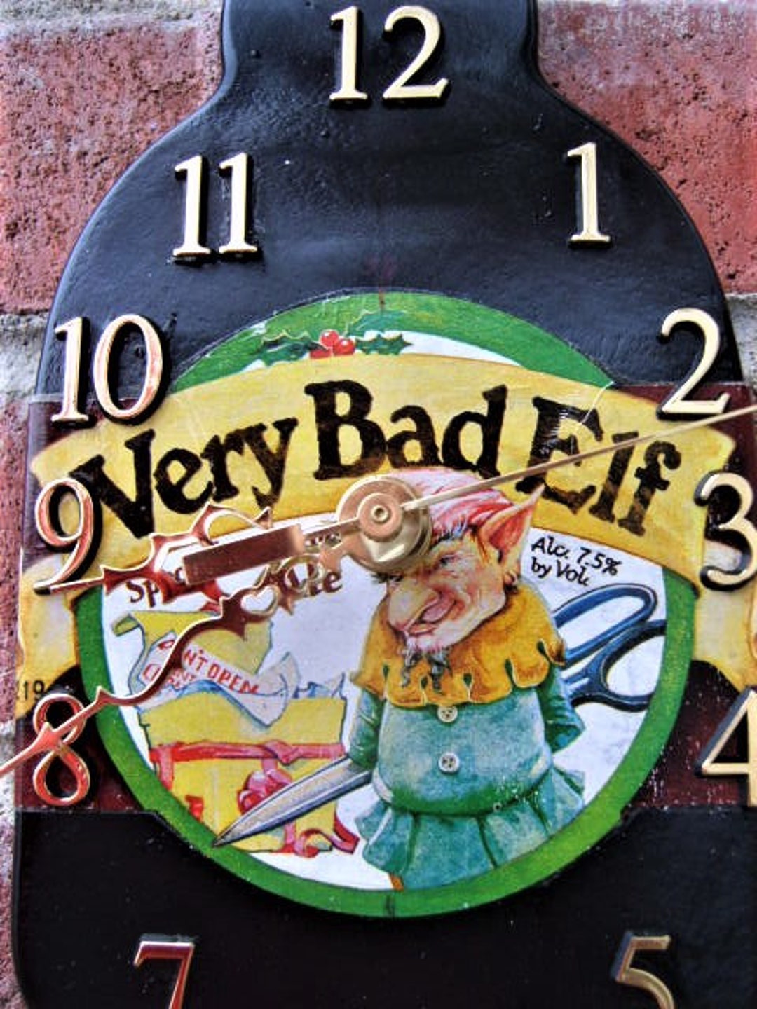 Santa and the Bad Elf Clocks to Hang for the Holidays - Etsy