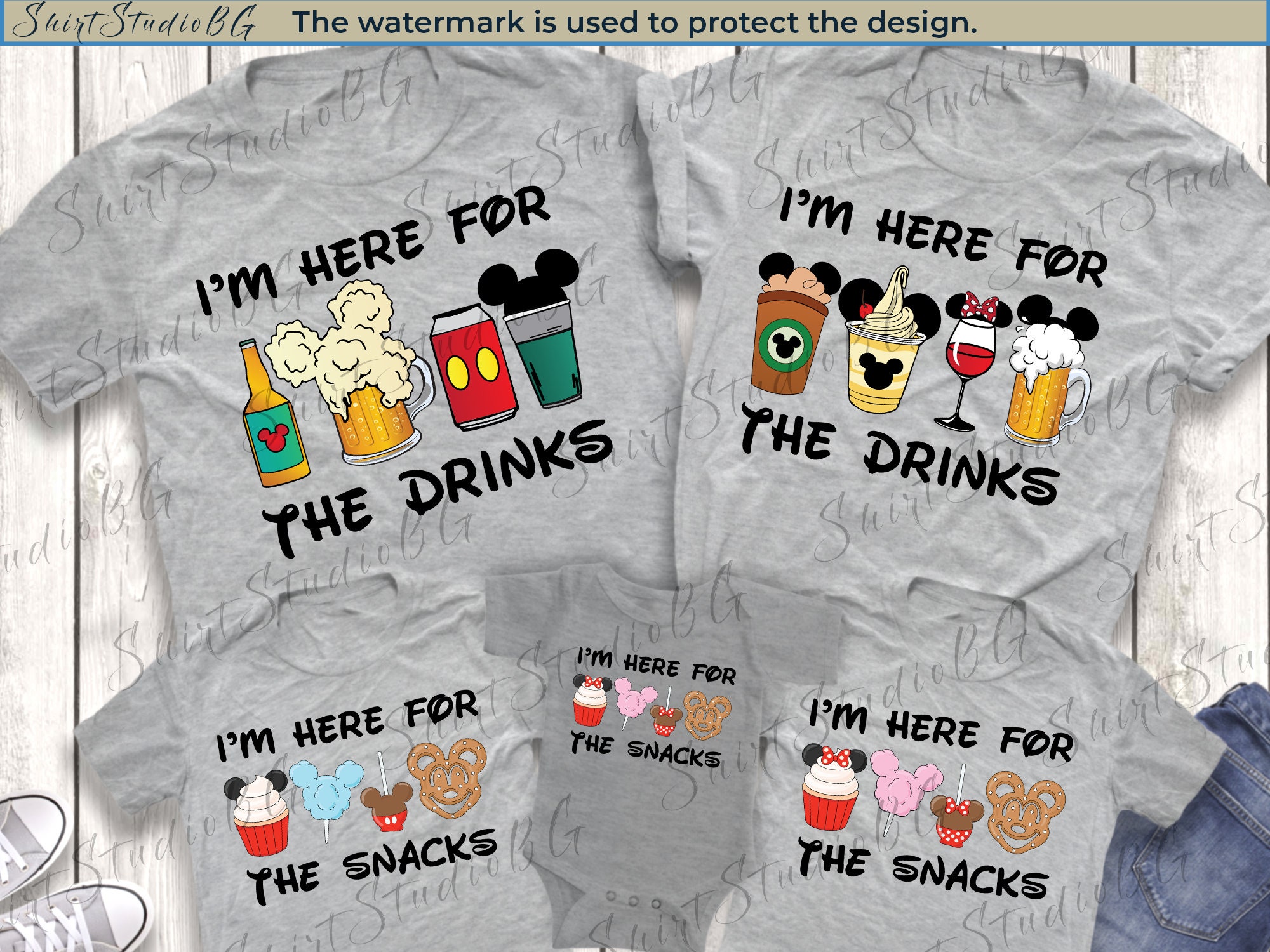 Here for the Snacks and Drinks Epcot Family Shirts, Disney Epcot Shirt ...