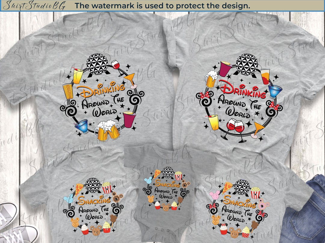 Drinking Snacking Around the World Epcot Family Shirts, Disney Epcot ...
