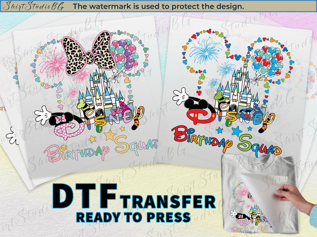 Birthday Squad Disney DTF Transfer Ready to Press, Disney Birthday ...