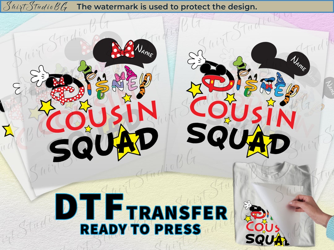 Personalized Disney Cousins Squad DTF Transfer Ready to Press, Cousin Crew Dtf, Wholesale DTF ...