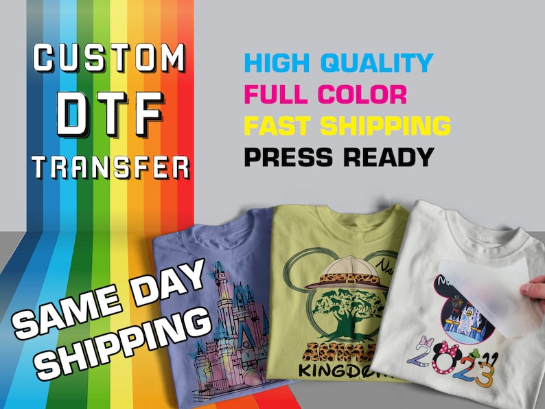 Personalized Disney Animal Kingdom DTF Transfer Ready to Press, Wholesale DTF Prints Gang Sheet ...