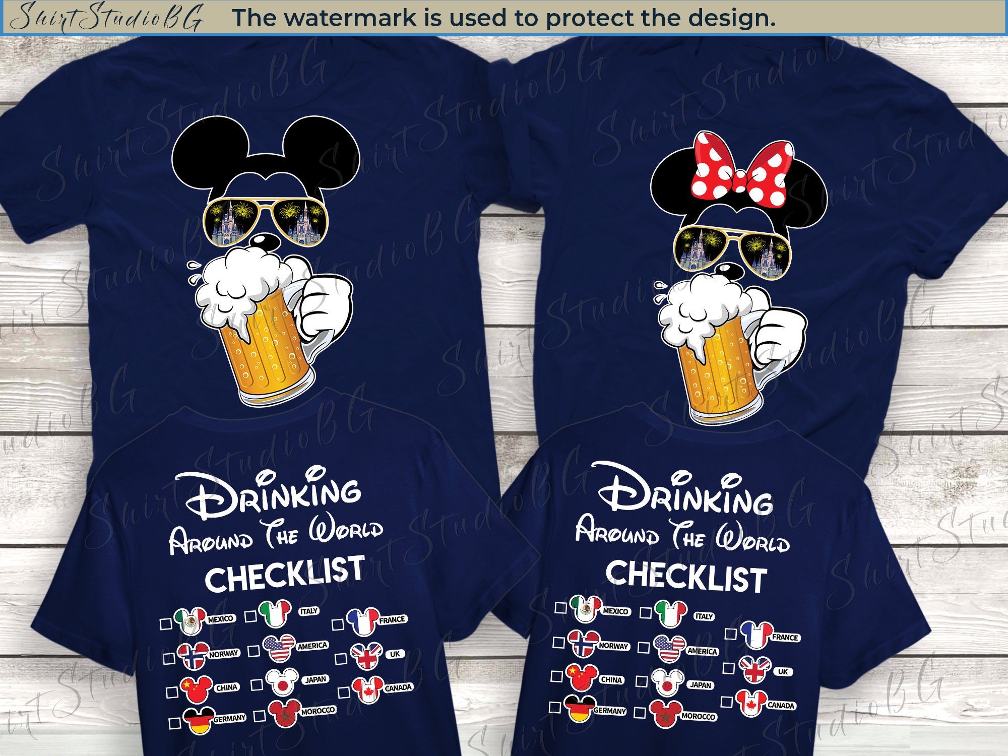 Mickey Beer Minnie Beer Front and Back, Epcot Drinking Around the World ...