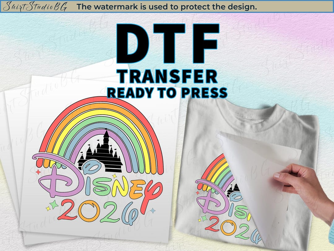 Disney 2026 Rainbow Logo DTF Iron-on Transfer - Etsy