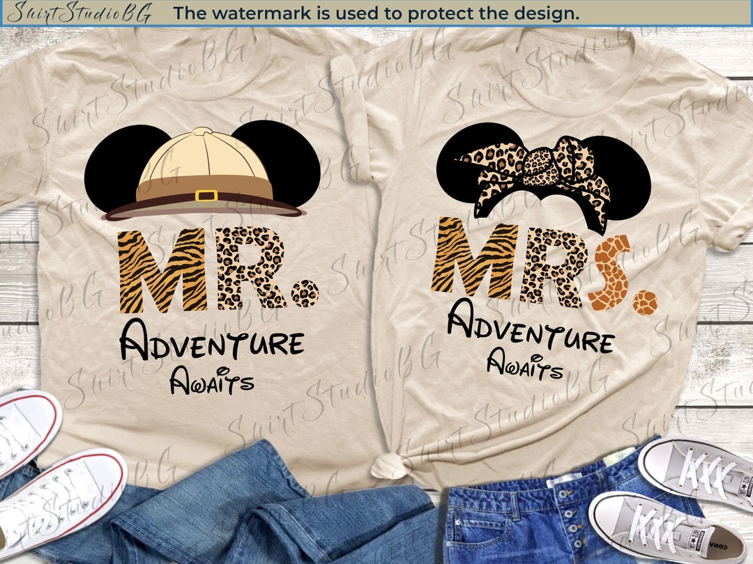MR and MRS Adventure Awaits Shirts, Animal Kingdom Shirt, Disney Couple ...