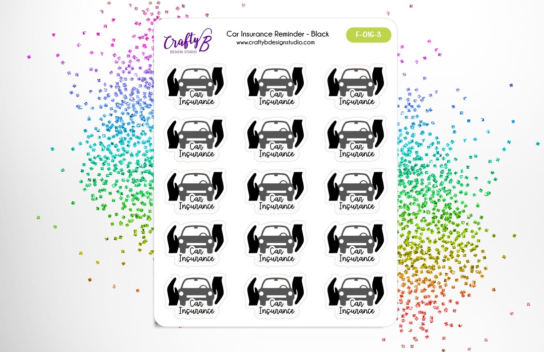 Car Insurance Payment Reminder Stickers Sticker Deco Decorative ...