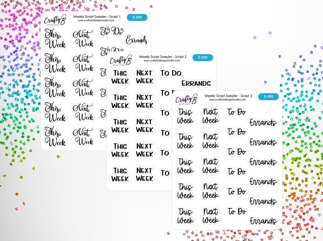 Weekly Script Sampler Sticker Deco Decorative Stickers Scripts ...