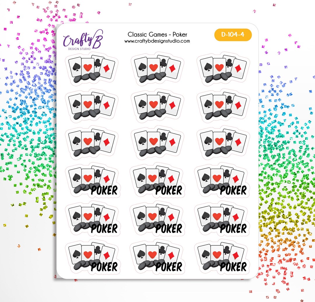 Poker Night Card Game Deco Sticker Decorative Stickers Functional ...