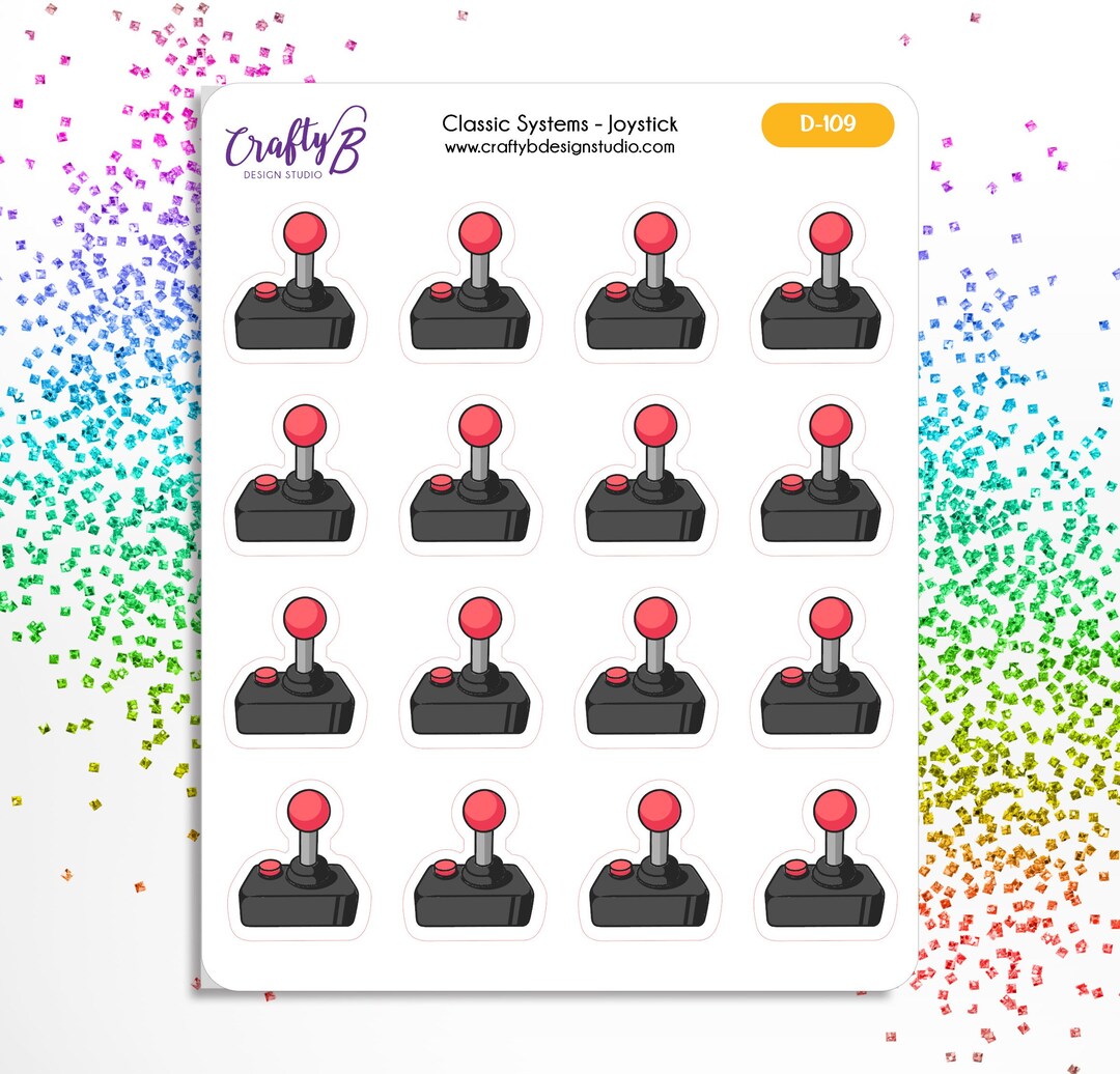 Classic Joystick Game Systems Console Deco Stickers Decorative Arcade ...