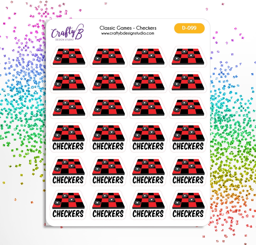 Checkers Classic Board Games Deco Sticker Decorative Stickers ...