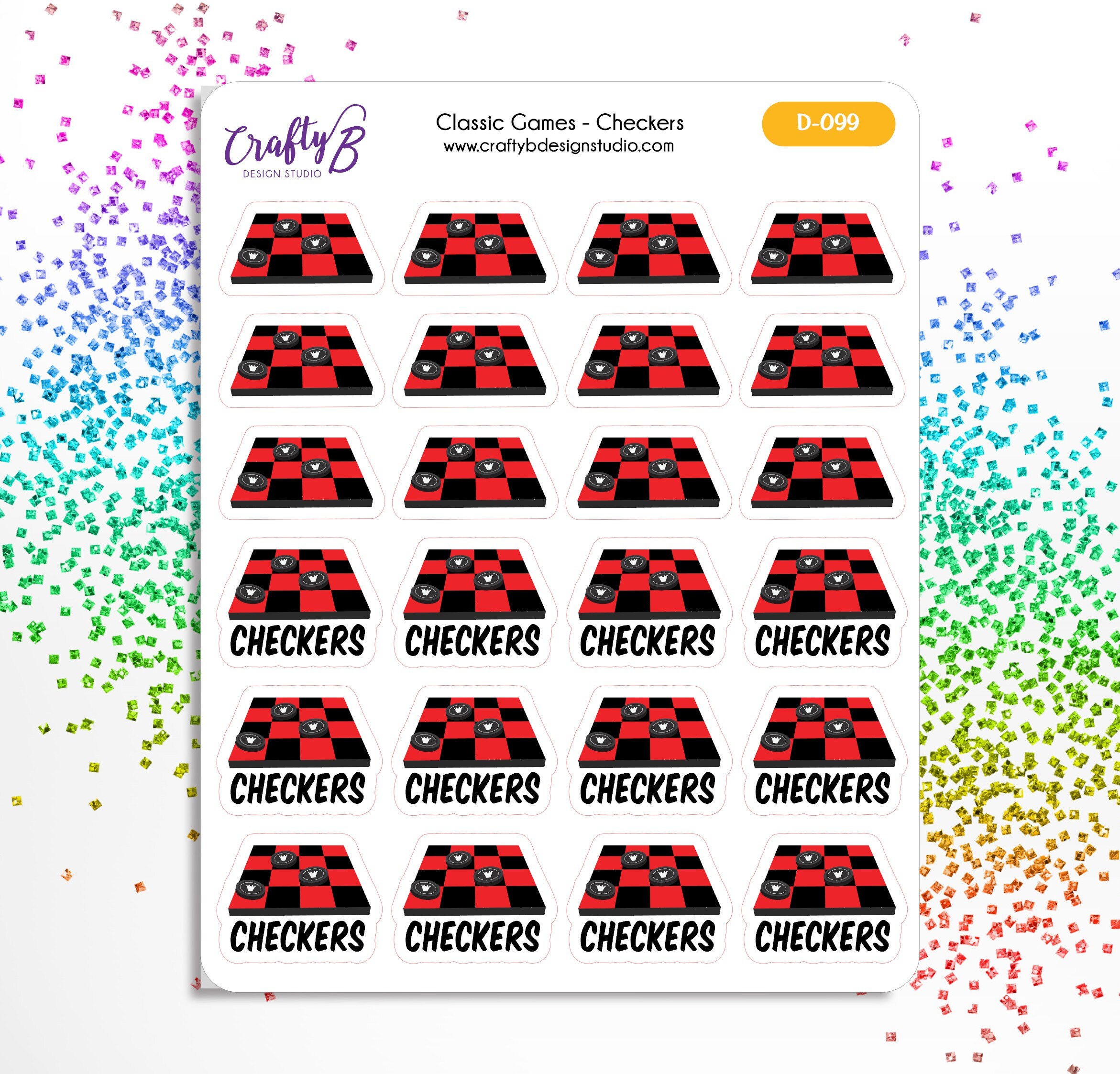 Checkers Classic Board Games Deco Sticker Decorative | Etsy