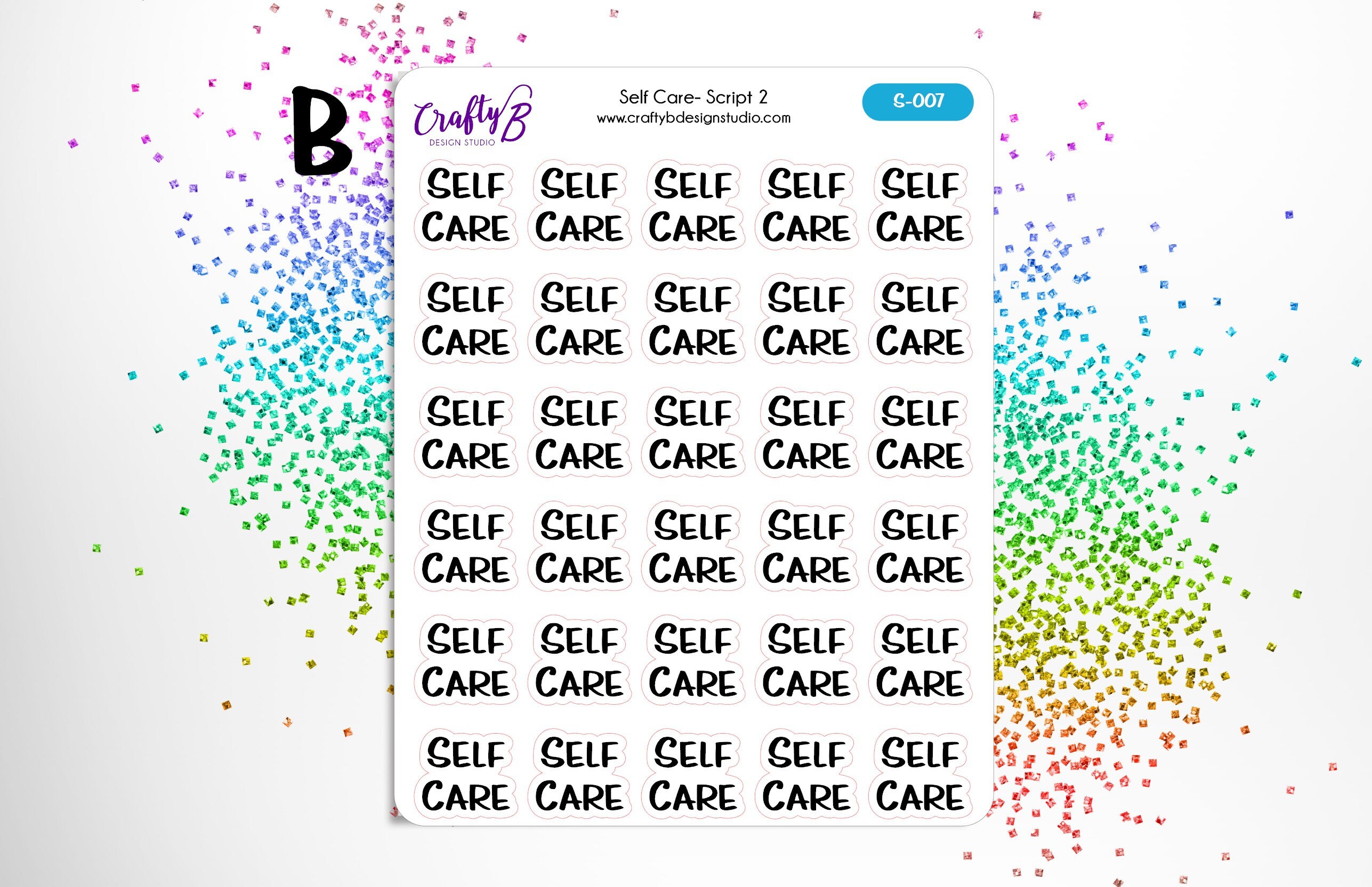 Self Care Script Sampler Sticker Deco Decorative Stickers | Etsy