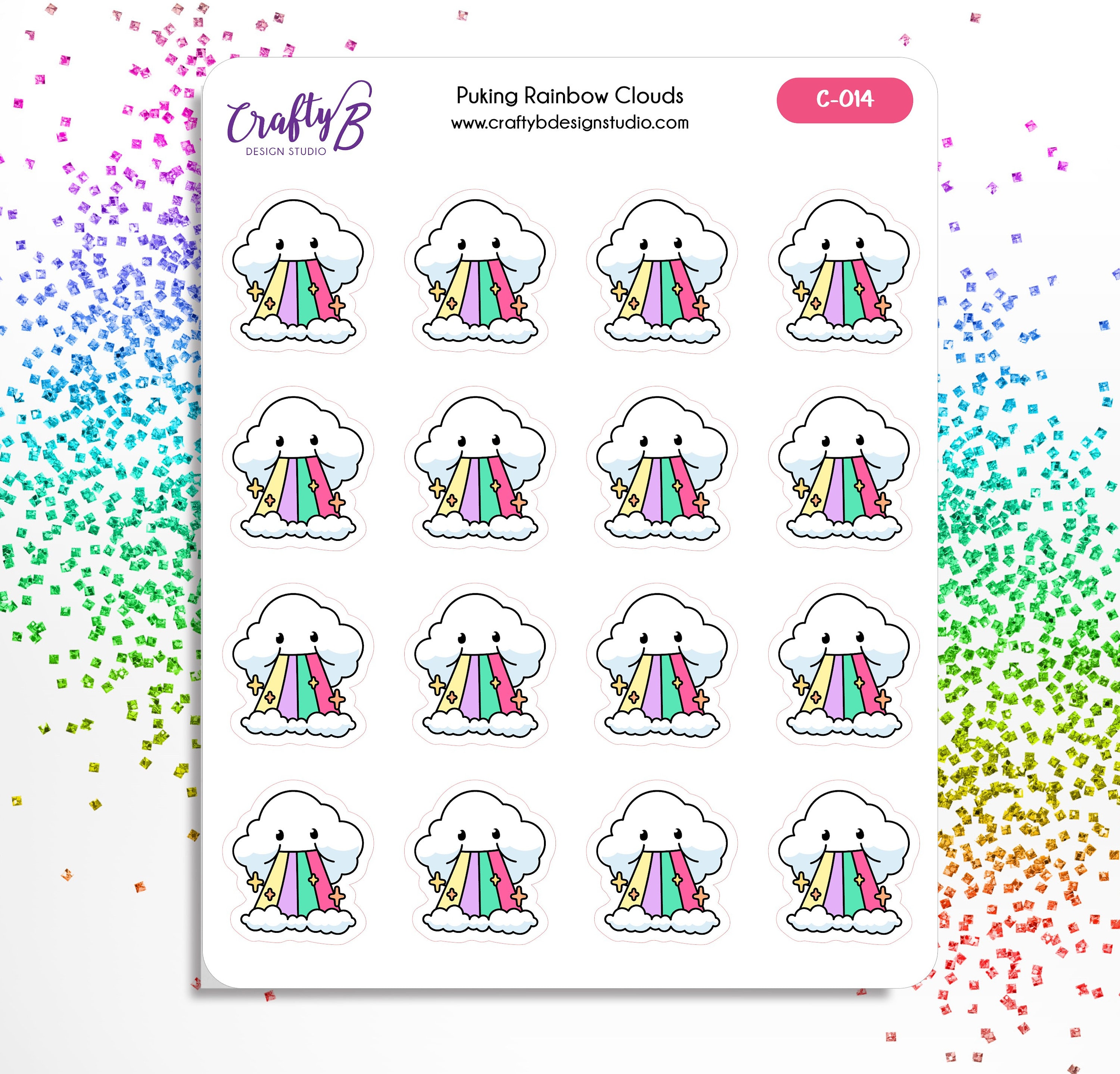 Funny Puking Rainbow Cloud Stickers Sticker Deco - Etsy