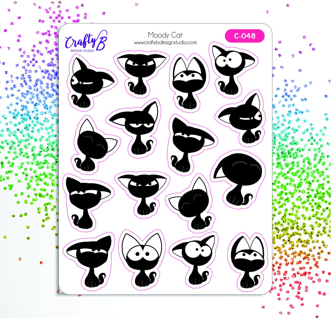 Moody Cat Sticker Deco Decorative Stickers Functional Stickers Planner ...