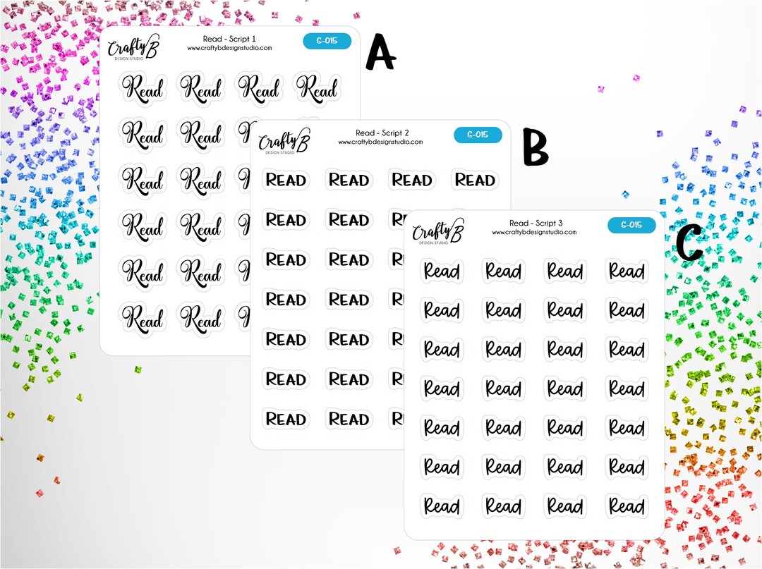 S-15 Read Script Sampler Sticker Deco Decorative Stickers Scripts ...