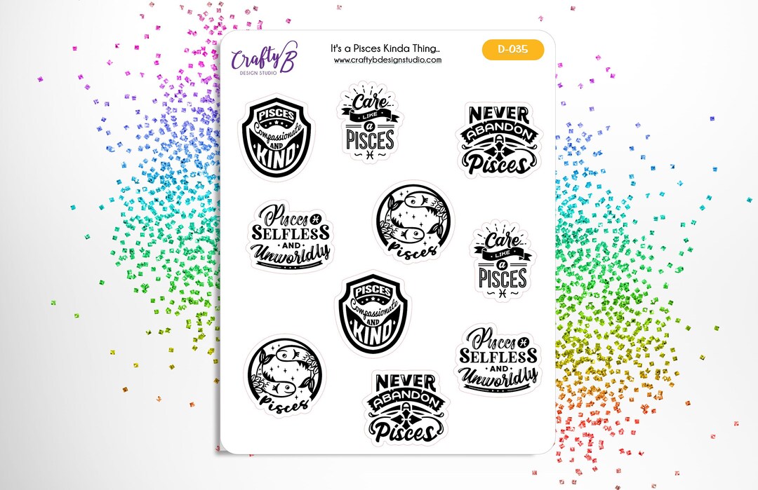 Piscis Pegatinas de personalidad / Sticker Deco / Pegatinas - Etsy España